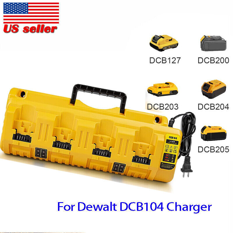 DCB104/DCB112 Charger 1/4-port For Genuine DEWALT 12V&20V Battery NEW ...