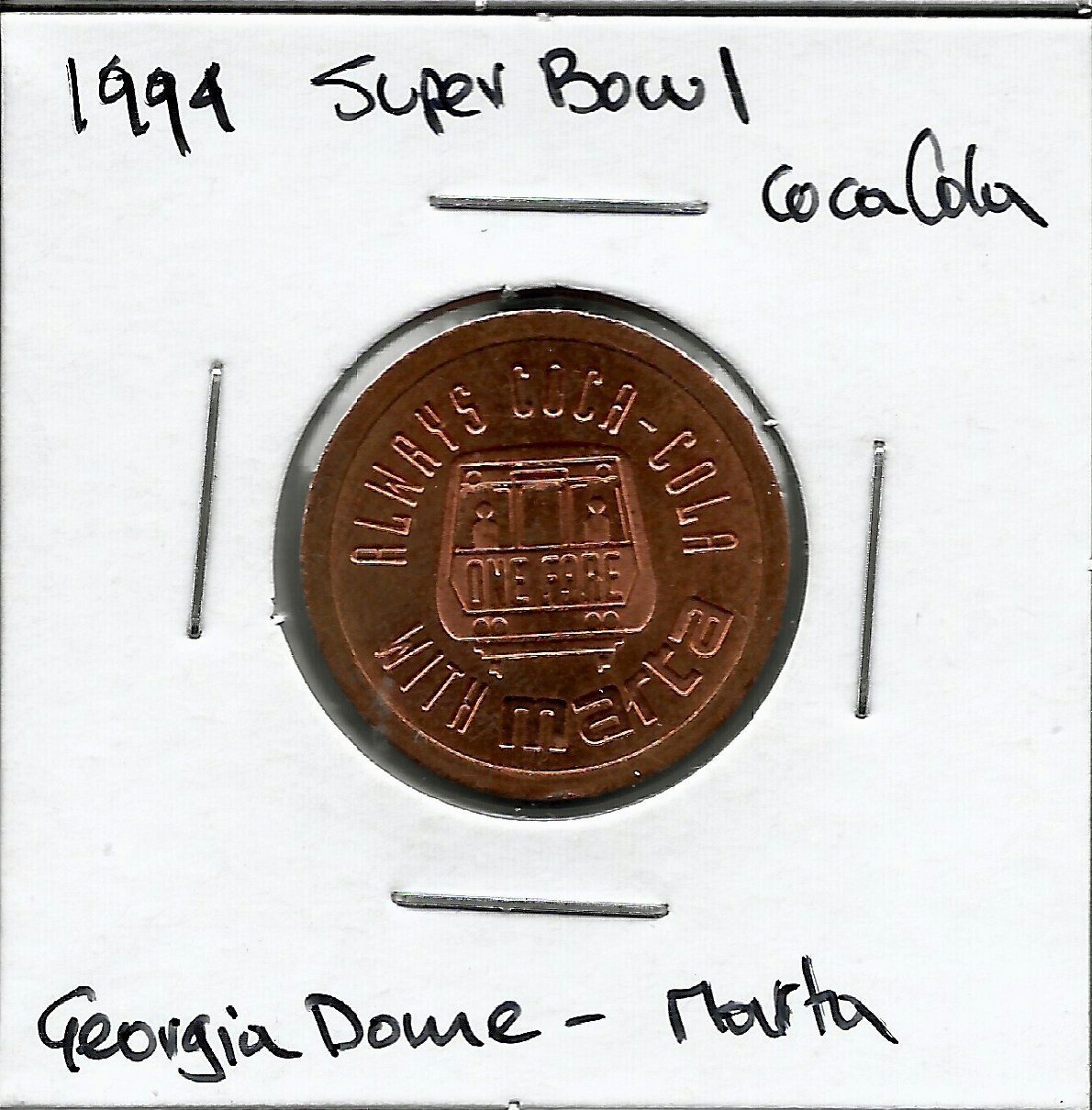 USA Tokens - 1994 Georgia Dome Super Bowl Cocacola Marta Token | eBay