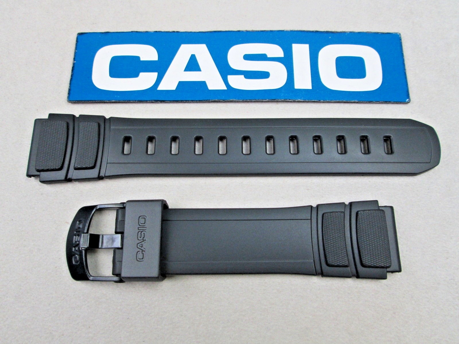 Genuine Casio Hda-600 Hda-600b Black Resin Rubber Watch Band Strap 18mm ...