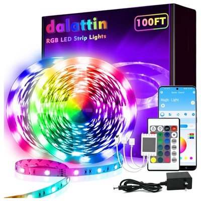 100ft Led Strip Lights 2 Roll Of 50ft Bluetooth+ir Led Lights For Bedroom Rgb | eBay