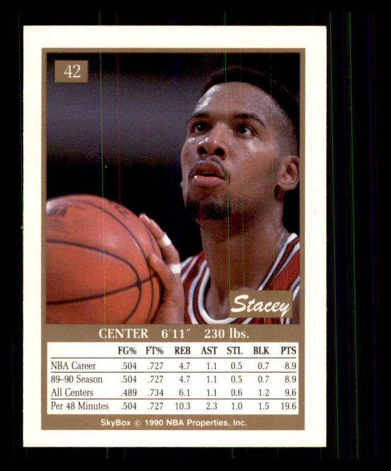 1990 Basketball SkyBox Stacey King Chicago Bulls #42 RC | eBay