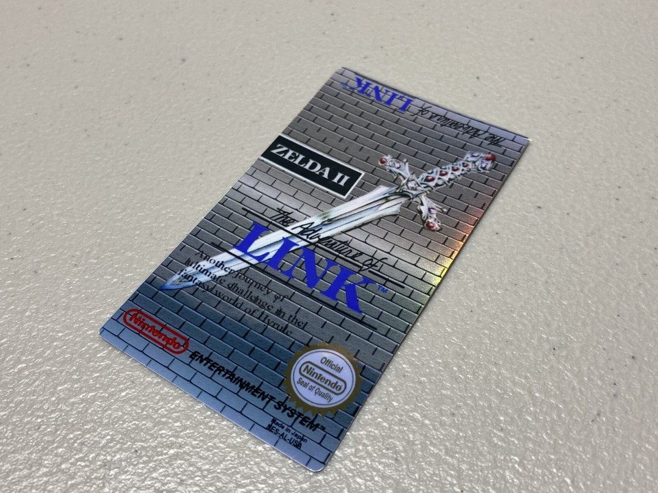 Zelda II The Adventure of Link Silver Holographic USA (NES) Replacement ...