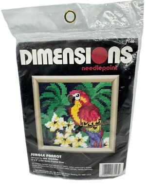 Dimensions Jungle Parrot Needlepoint Kit #7146 Frame Size 5