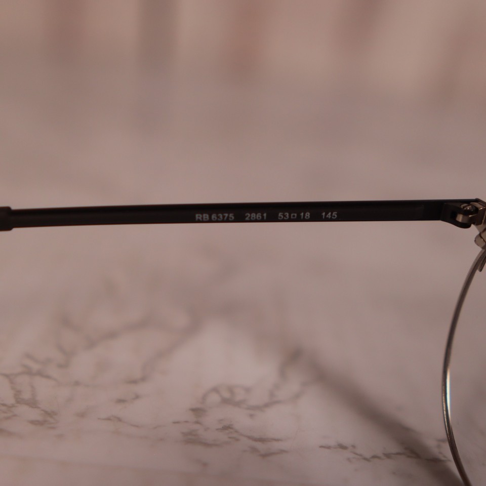 Ray-Ban Eyeglasses RB 6375 2861 Polished Black Silver Round Frame 53 ...
