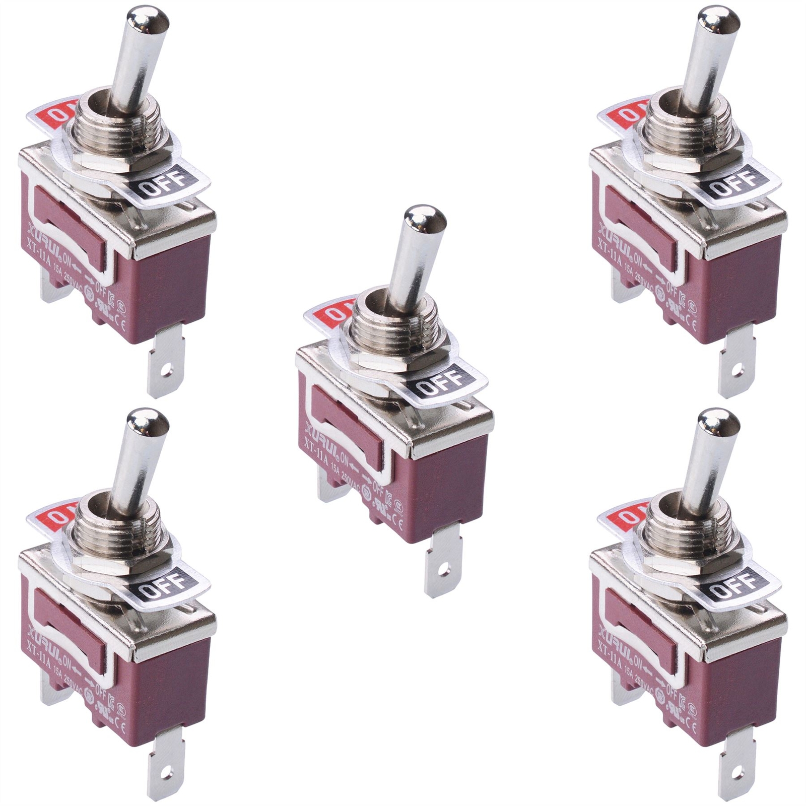 5 x Off(On) Momentary Toggle Flick Switch 15A SPST | eBay