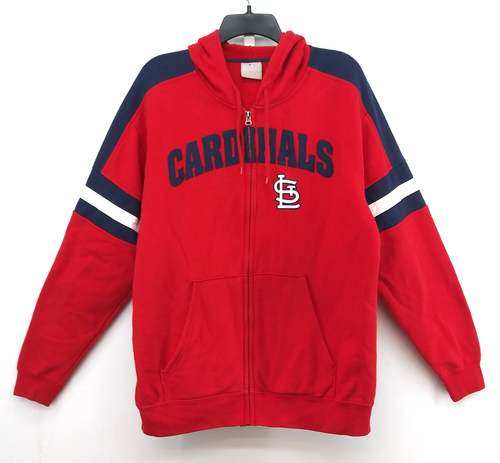 St Louis Cardinals Hoodie Adult Size XL Red Striped Sleeve MLB Baseball ...