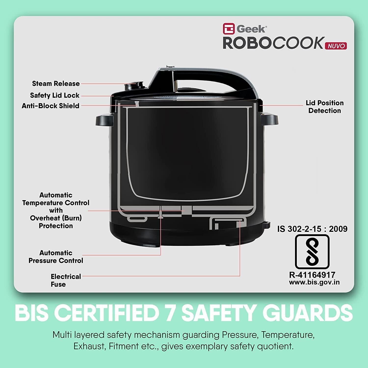 Geek Robocook Nuvo 8 Litre Electric Pressure Cooker / Express Shipping ...