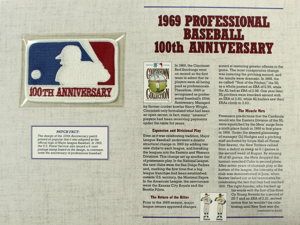 MAJOR LEAGUE BASEBALL COOPERSTOWN COLLECTION OFFICIAL PATCH - WILLABEE ...