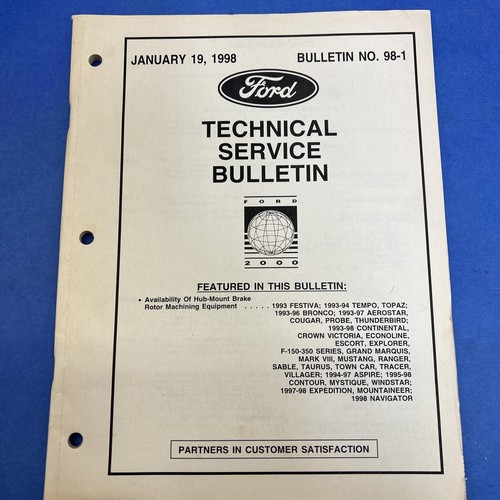 1998 FORD TECHNICAL SERVICE BULLETINS; 1993-1998 Of Several Models | eBay
