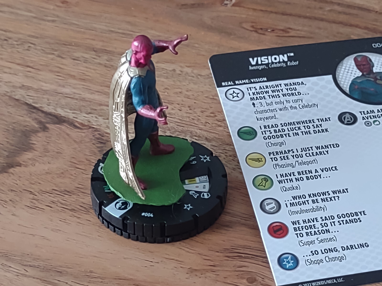 JA02 Heroclix Marvel Studios Disney Plus set Vision #004 Common w/card ...