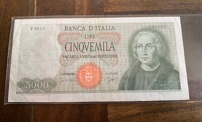 1964 Italy Banca d Italia 5000 Lire | eBay