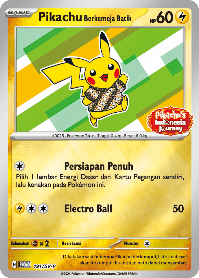Pokemon Card TCG Pikachu Batik Set Indonesia - Pikachu Berkemeja Batik ...