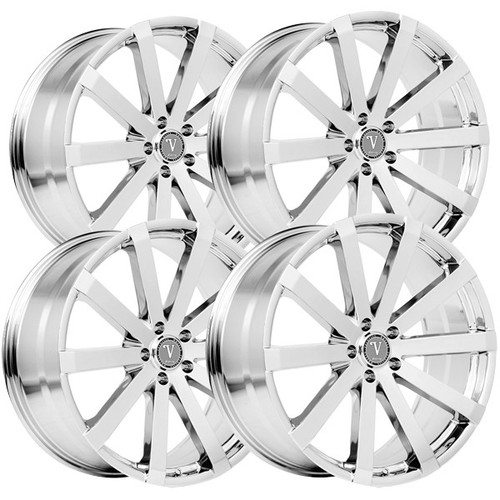 (Set of 4) Velocity VW12 24x8.5 5x4.5" +30mm Chrome Wheels Rims 24 ...