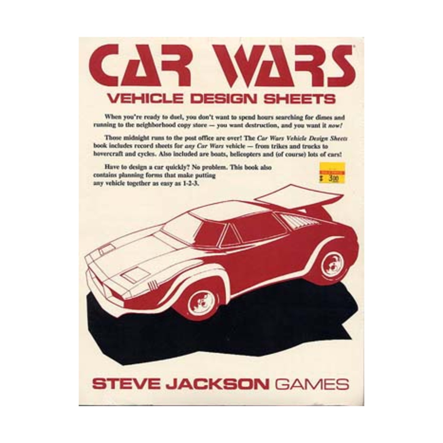 SJG Car Wars Vehicle Design Sheets VG | eBay