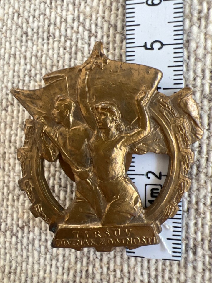 Czechoslovakia: Large bronze TYRSOV Communist movement badge 1950s-60s ...