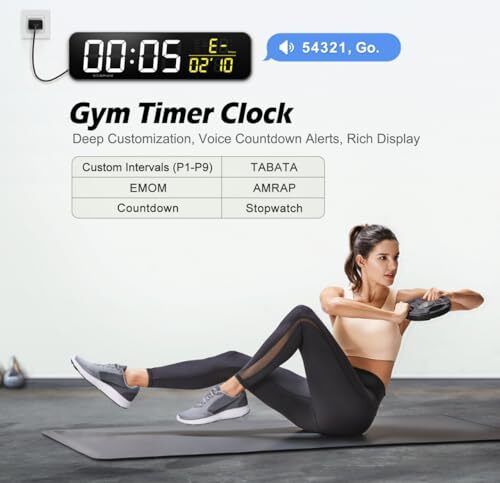 15.2" Digital Wall Clock Gym Timer with App & Remote Control, Customize ...