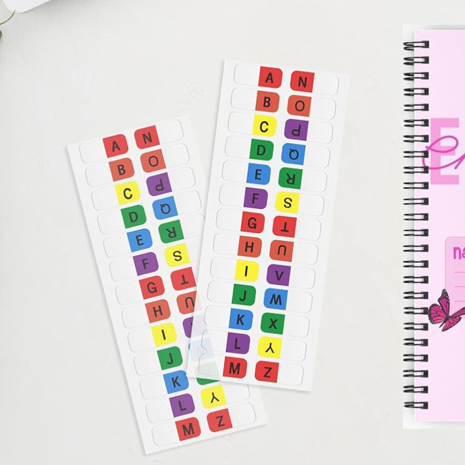 30 Sheets Letters Page Markers Novelty Alphabet Tabs Notebook Adhesive ...