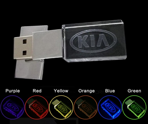 USB Flash Drive 2.0 Metal Stick Car Logo KIA Fan Lover Driver Gift LED ...