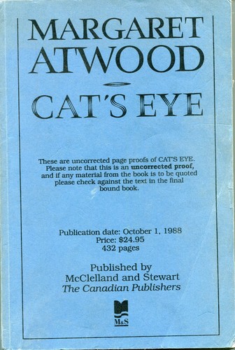 MARGARET ATWOOD - CAT'S EYE - CANADIAN 1988 UNCORRECTED PROOF. | eBay