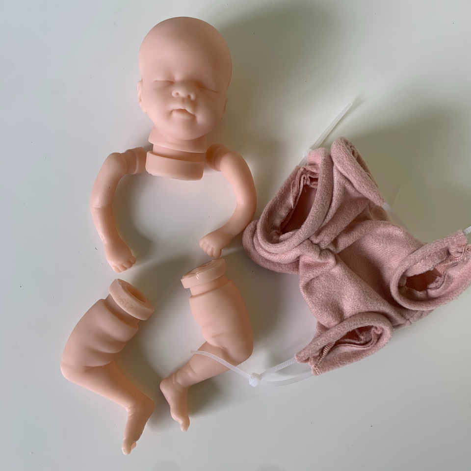 Reborn Baby Doll Kit Unpainted DIY Mold (Head+Limbs+Cloth Body) 8inch ...