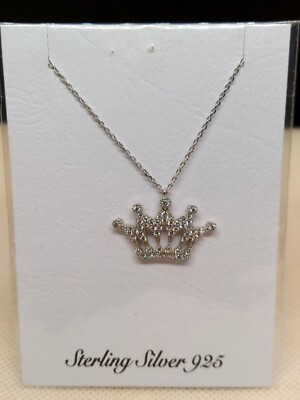 925 sterling silver necklace with pendant OF crown | eBay