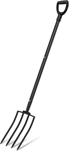 HD 4-Tine Pitchfork, 45" Metal Handle, Forged Steel for Gardening ...