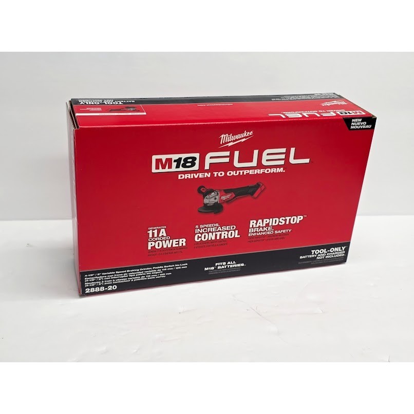 Milwaukee 2888-20 M18 FUEL 4-1/2"/5 Variable Speed Braking Grinder ...