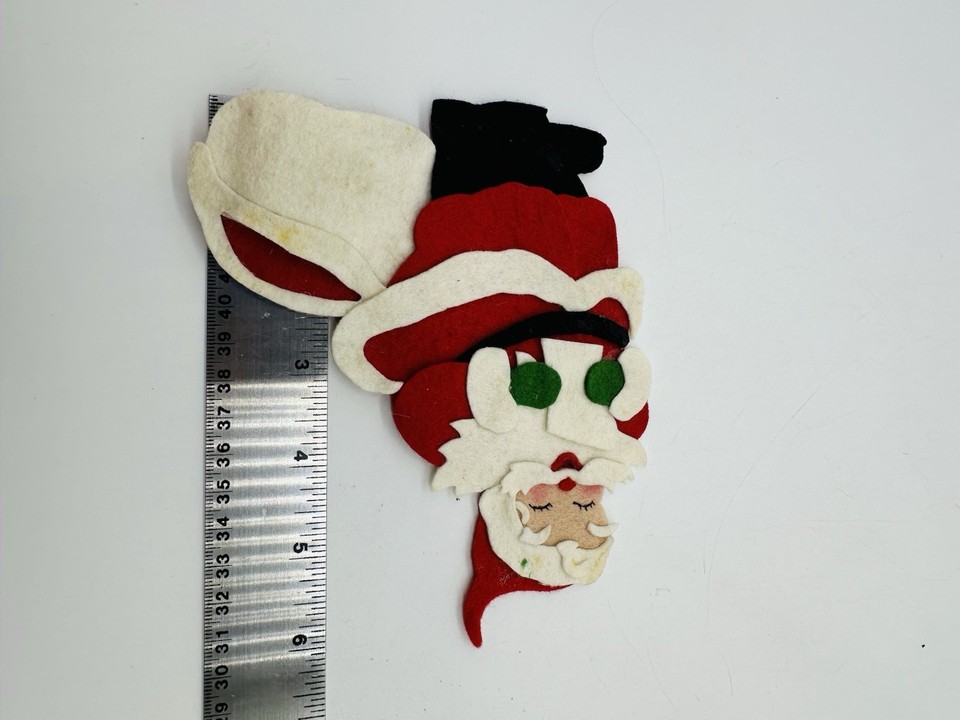 Vintage Santa Christmas Felt Christmas Holiday Décor | eBay