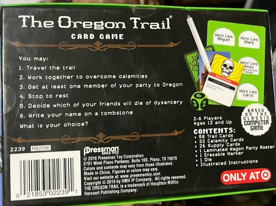 THE OREGON TRAIL Card Game - by Pressman Target Exclusive Brand NEW ...