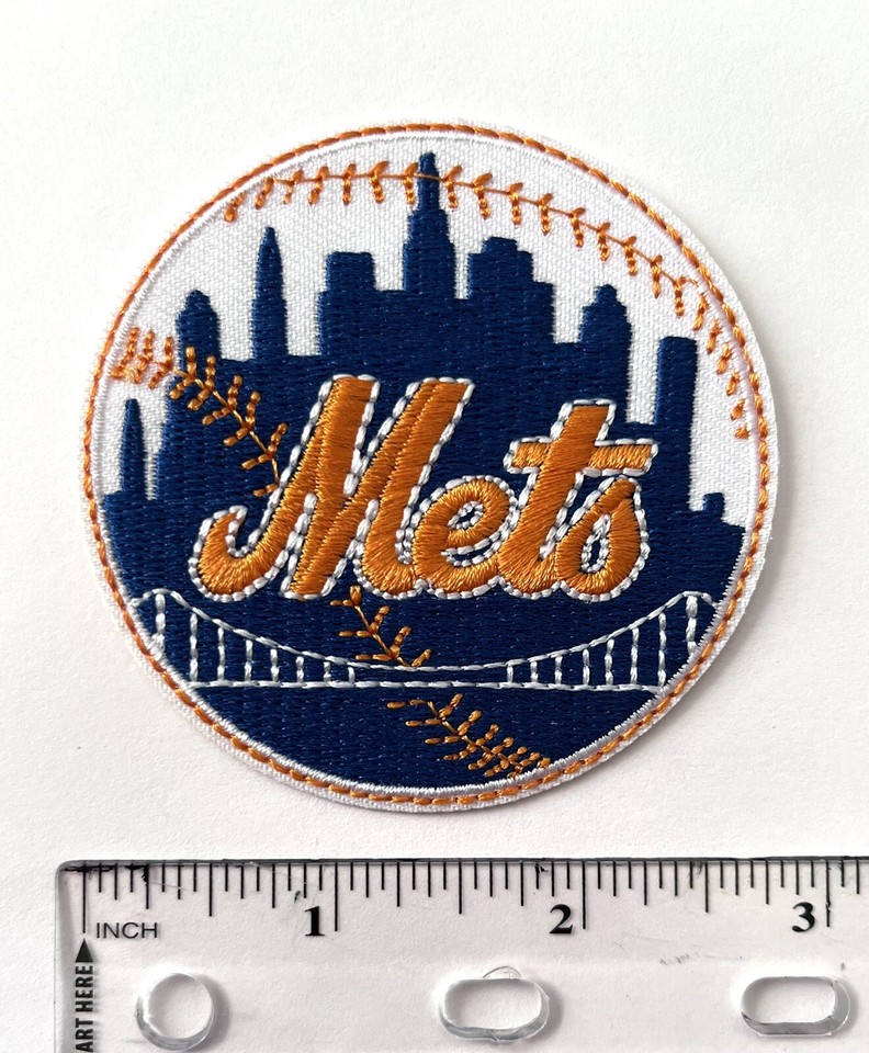 NEW YORK METS EMBROIDERED IRON ON PATCH 3” DIAM. GREAT ON HAT, BACKPACK ...