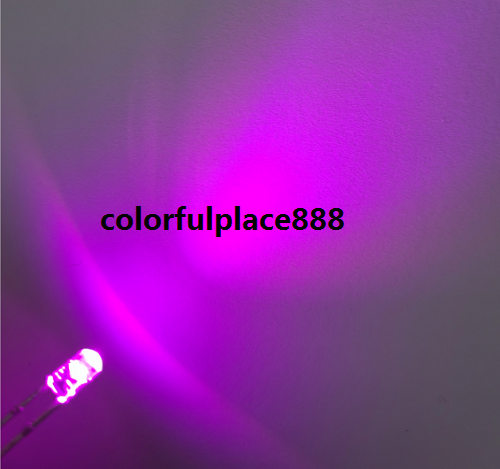 1000pcs 3mm Flangeless Pink Round Top Water Clear LED Leds Diode with ...