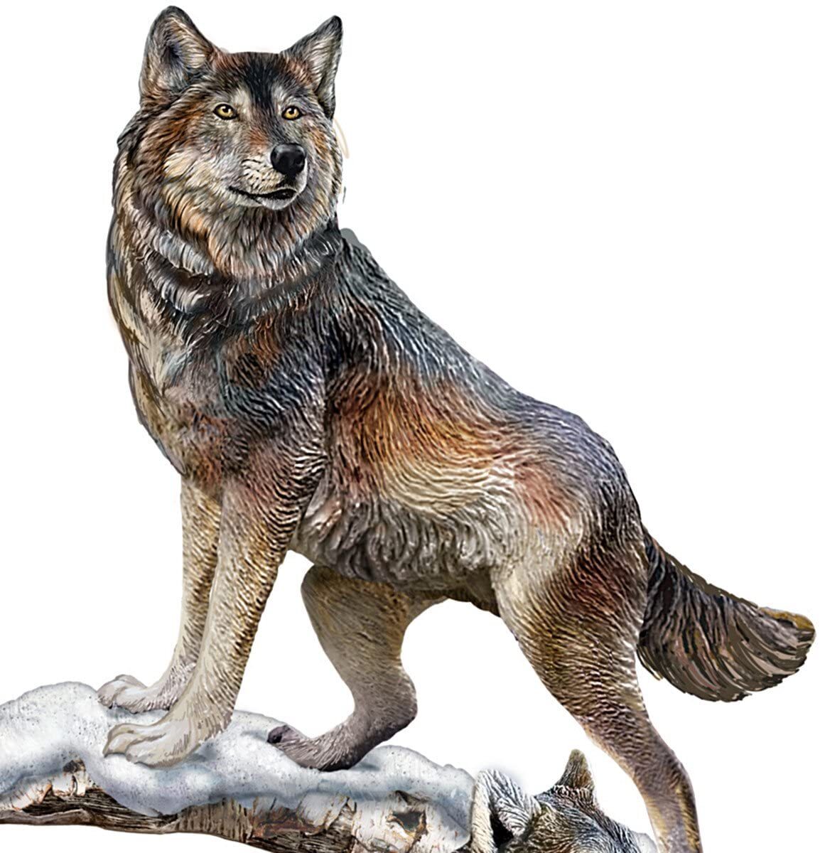 The Bradford Exchange "Protectors Of The Pack" Wolf Sculpture 8-Inches ...