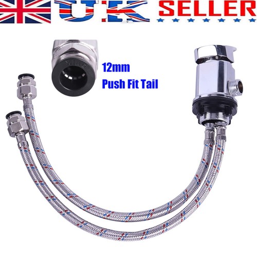 Shower Mixer Tap Outlet 1/2" with 400mm Push Fit Tails For Motorhome ...