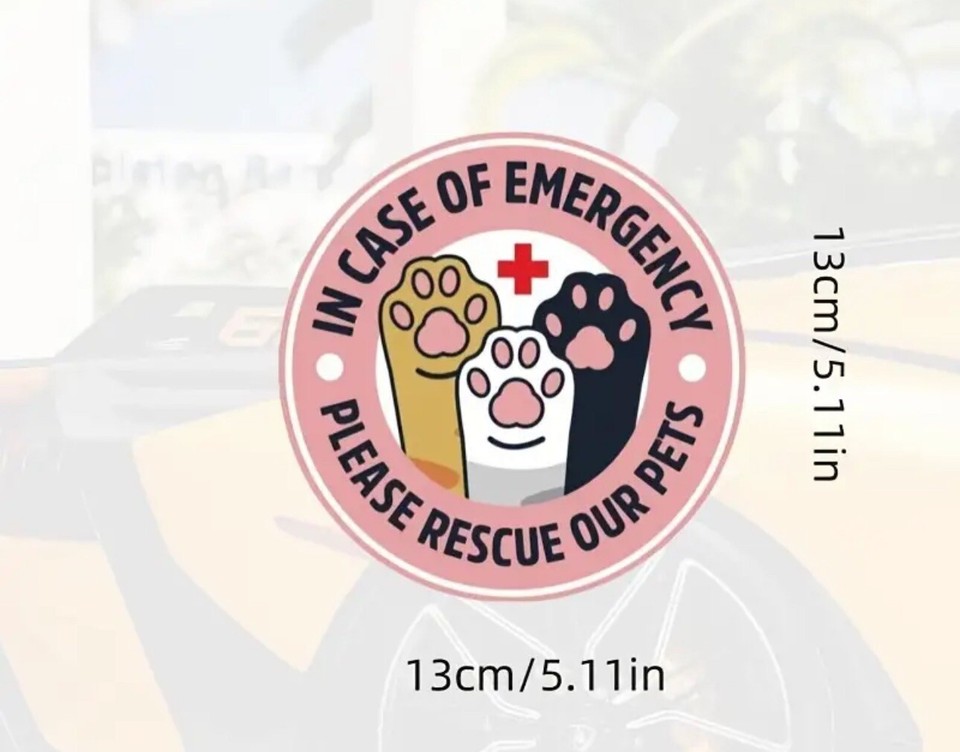 Pet Alert Safety Fire Rescue Sticker - Rescue Our Pets Emergency Pet ...