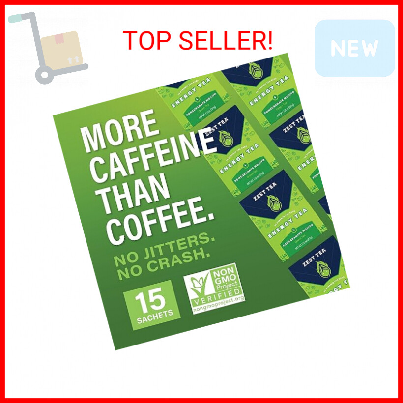 Zest Tea Premium Energy Hot Tea, High Caffeine Blend Natural & Healthy ...