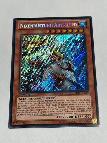 Yugioh! GERMAN MISPRINT Mermail Abyssleed CBLZ Secret KICKFIRE ERROR LP ...