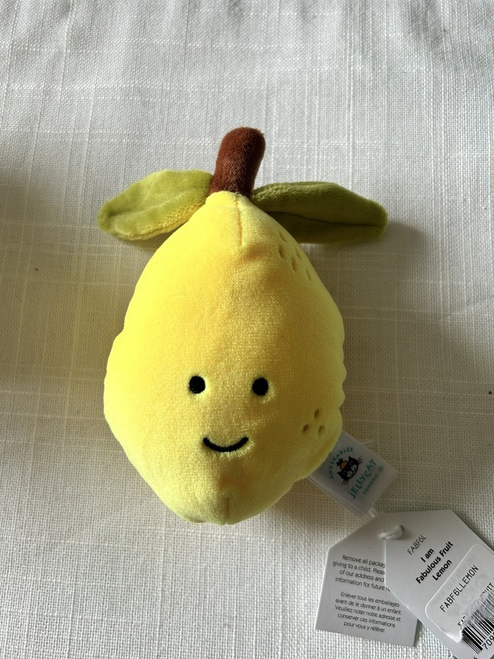 NWT Jellycat FABULOUS FRUIT LEMON Soft Plush Toy Collectible Super Cute ...