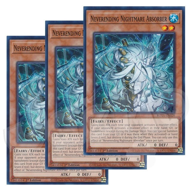 Yugioh Neverending Nightmare Absorber x 3 - ROTA 1st Edition NM - Plus ...