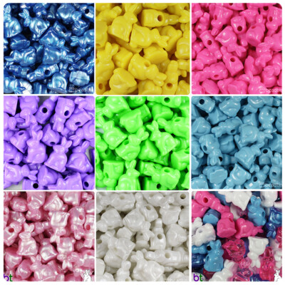 BeadTin 24mm Easter Bunny Rabbit Pony Beads (24pcs) - Color choice | eBay
