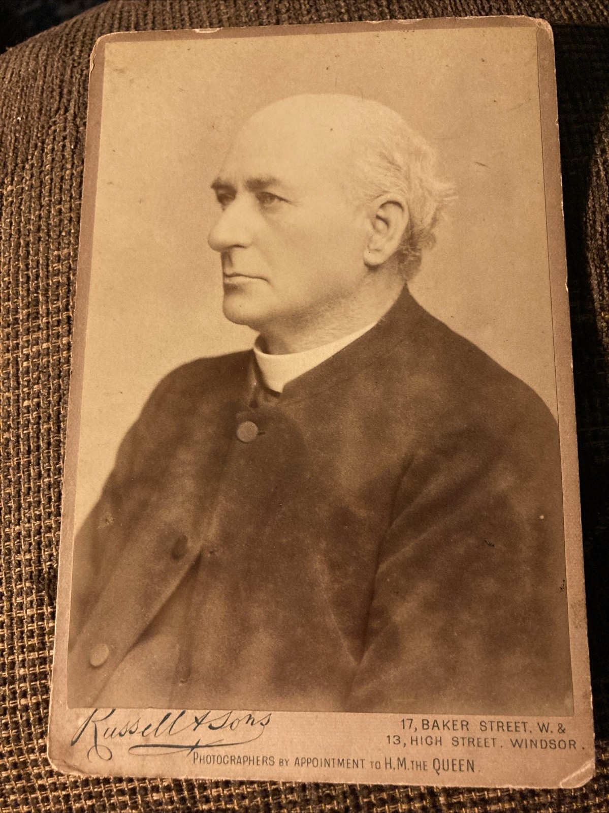 Victorian Cabinet Card Photo Vicar Man - Russell, London | eBay UK