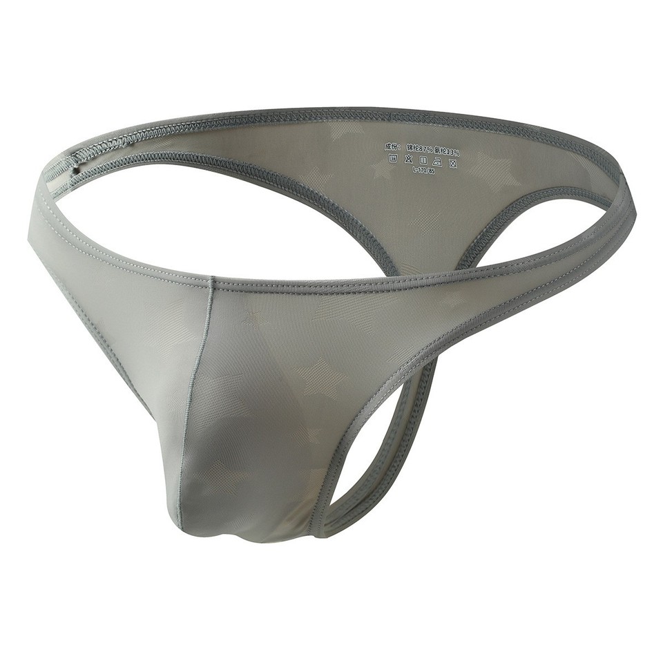 New Men's Cross Cuff U Shaped Pouch Transparent Low Waist Sexy Bikini ...