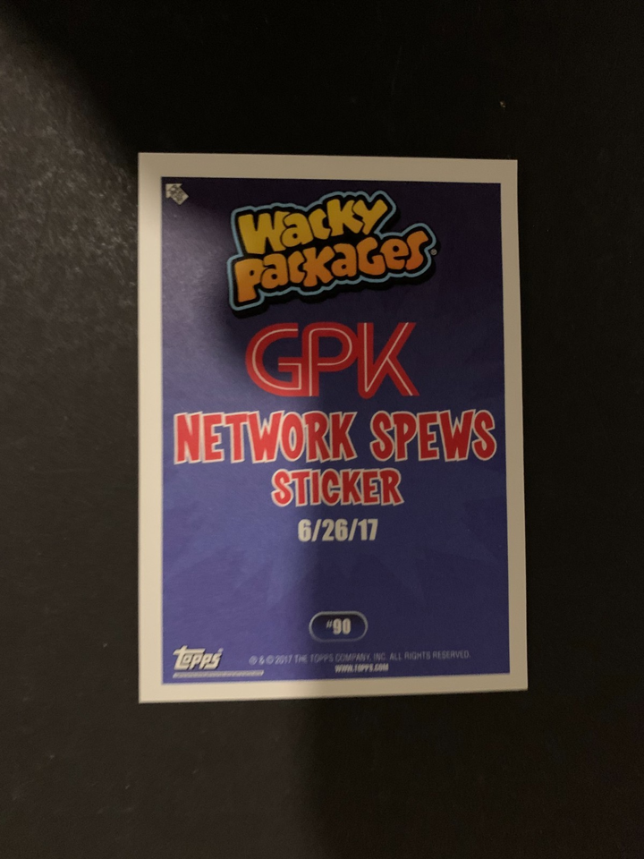 2017 Nutsifya Wacky Packages Garbage Pail Kids Network Spews #90 | eBay