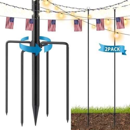 2pc 10FT Poles for Outdoor String Light Tall Large Garden Yard String ...