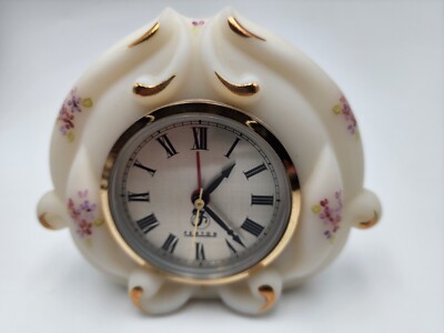 Fenton Glass Clock Hand Painted and Signed By D Wright | eBay