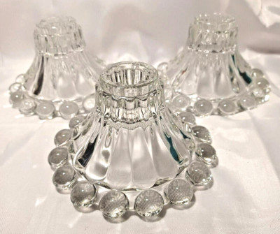 Anchor Hocking Boopie Taper Candle Holders - Berwick Pattern - Set of 3 ...