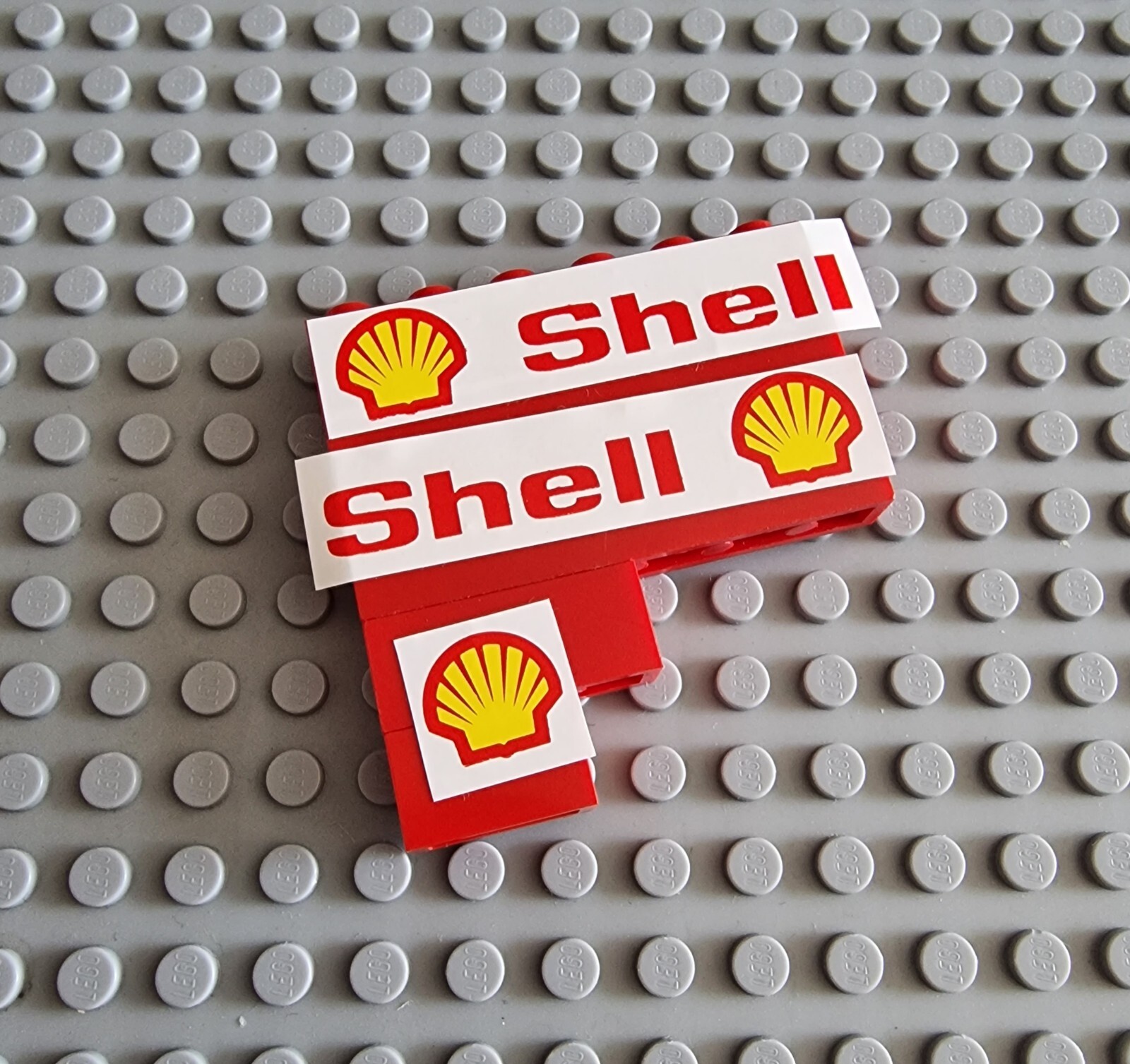 Lego Town City Baustein 1x2 1x4 Bedruckt Beklebt Shell Rot P49 | eBay