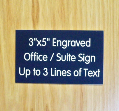 Custom Engraved 3x5 Navy Blue Sign Plaque | Add Your Wording | Adhesive ...