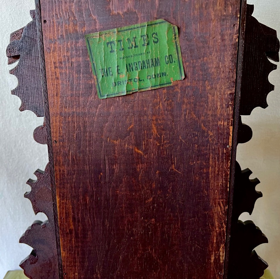 Antique 1881-1885 E. Ingraham Gingerbread Mantle Clock W/Alarm & Keys ...