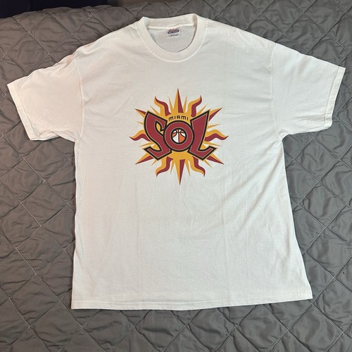 VINTAGE Miami Sol Shirt Mens XL White Red WNBA Basketball Florida Logo ...