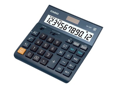 Casio DH-12ET Desktop calculator 12 digits solar panel, battery black ...
